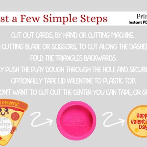 Printable Play Dough Pizza Valentine Digital Paper Cards | Non-candy ...