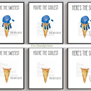 Custom Ice Cream Cone Handprint Digital Art Print | Mother Father Day ...