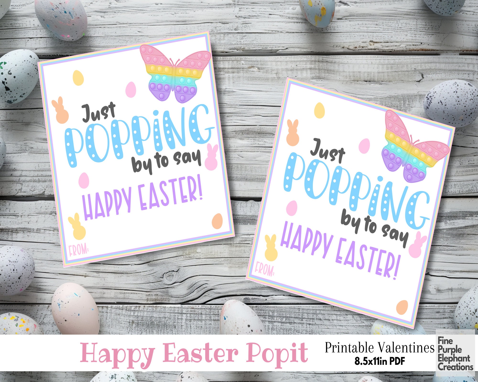 Printable Kids Poppin Easter Digital Paper Cards | Non-candy Pop School ...