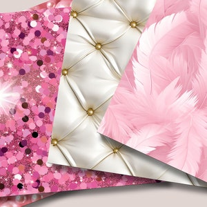 Pink Glam Digital Paper | Luxury Glitter Scrapbook Pattern | Royal ...