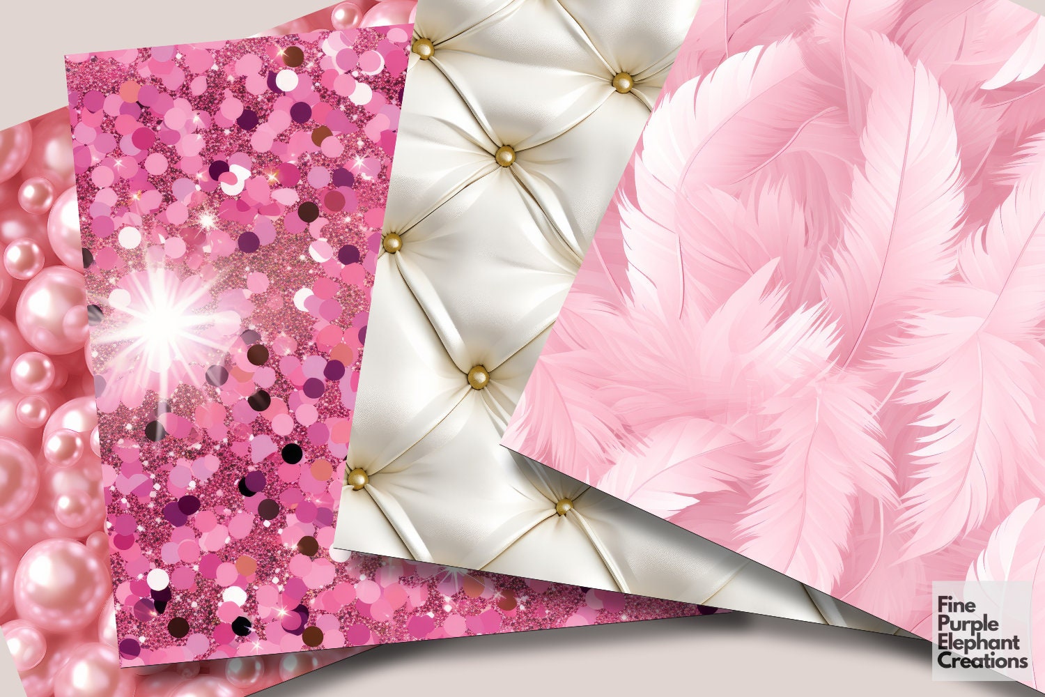 Pink Glam Digital Paper | Luxury Glitter Scrapbook Pattern | Royal ...