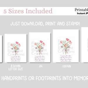 Custom Spring Flower 4 Handprint Digital Art Print | Mother Father Day ...