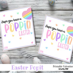 Printable Kids Pop It Easter Digital Paper Cards Non-candy Poppin ...