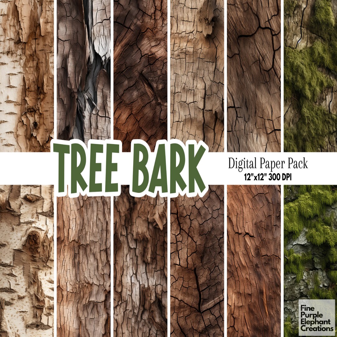 Tree Bark Digital Paper | Nature Camping Scrapbook | Forest Sublimation ...