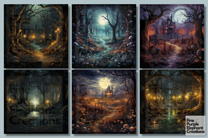 Spooky Halloween Digital Paper | Haunted House Sublimation | HD ...