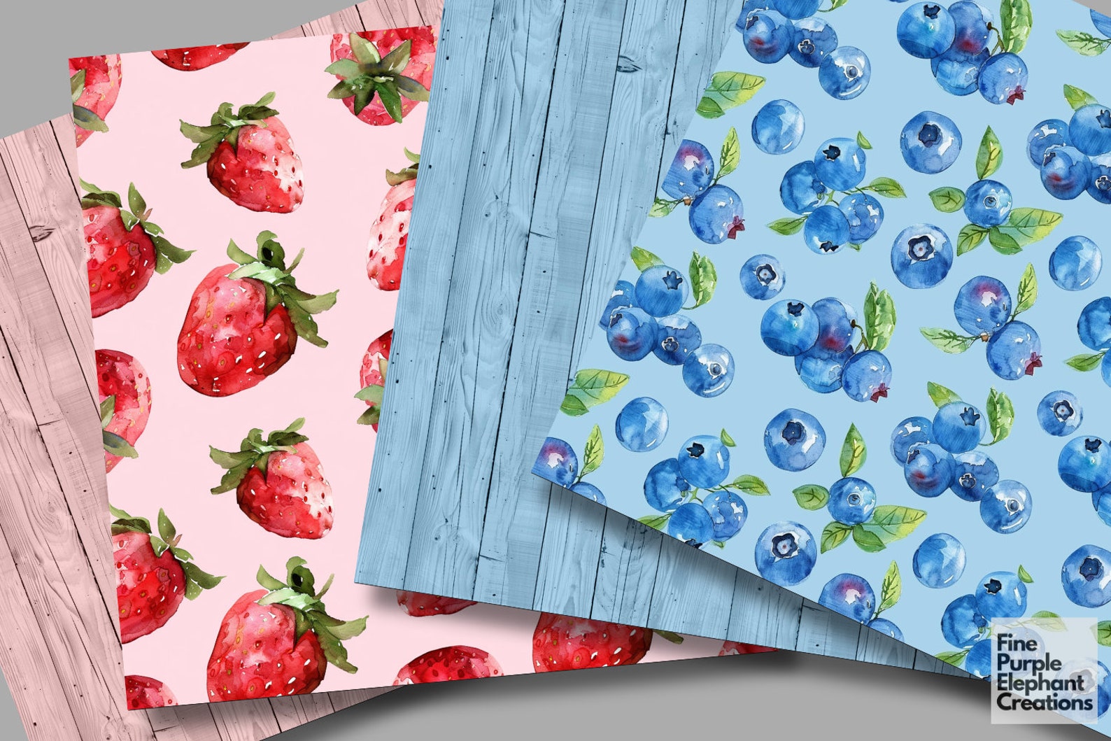 Farmhouse Fruit Digital Paper | Summer Themed Scrapbook Country Colored ...