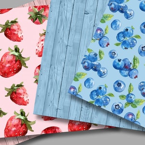 Farmhouse Fruit Digital Paper | Summer Themed Scrapbook Country Colored ...