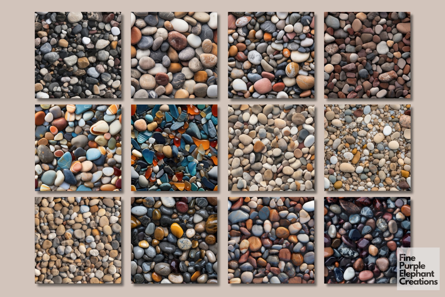 Pebble Digital Paper | Rocky Beach Backdrop | Smooth Beautiful Stones ...