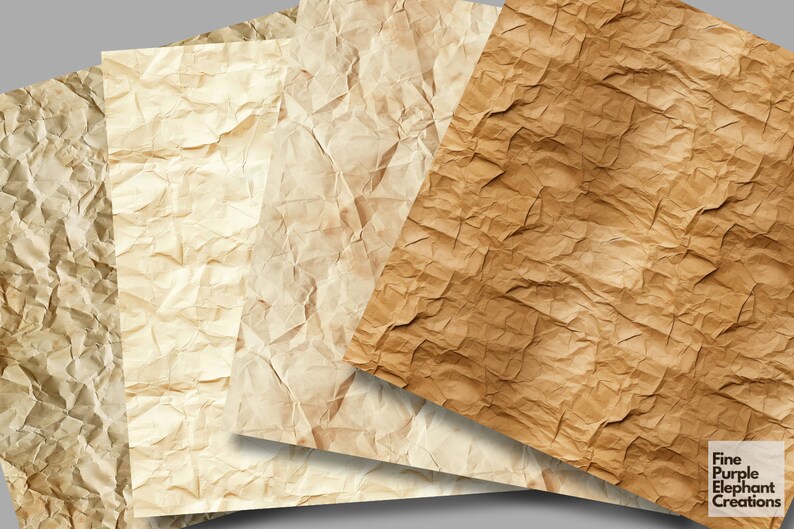 Wrinkled Crumpled Folded Texture Digital Paper -old Aged Brown White ...