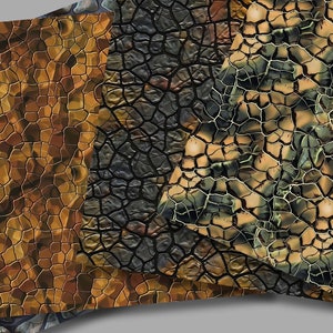 Illustrated Dinosaur Skin Scale Digital Paper - Prehistoric Jurassic ...