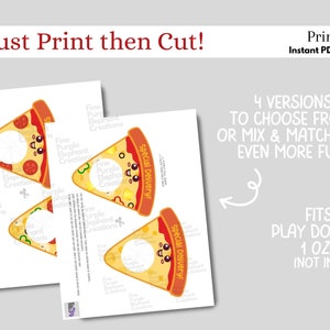 Printable Play Dough Pizza Valentine Digital Paper Cards | Non-candy ...