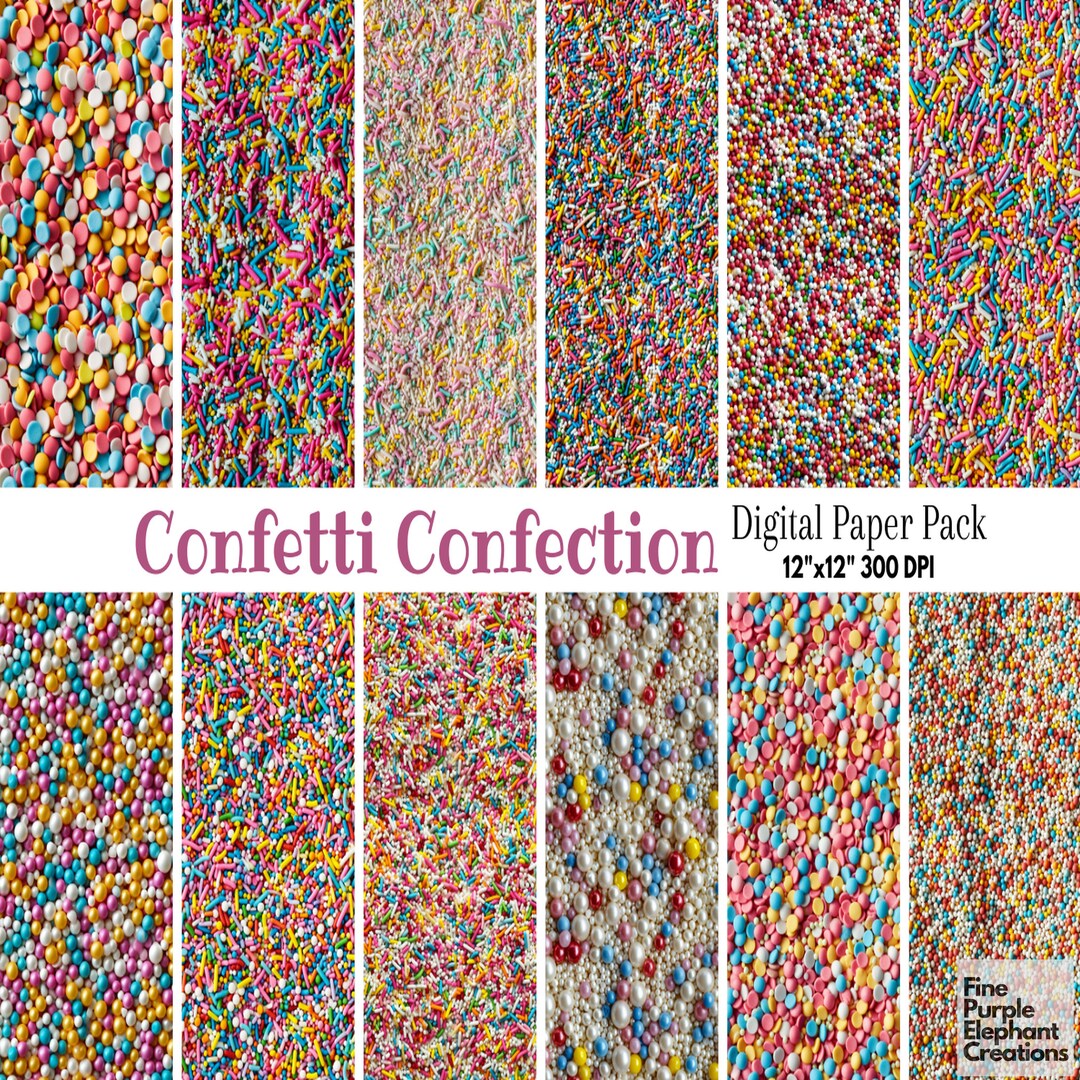 Sprinkles Textures Digital Paper | Printable Party Cake Scrapbook ...