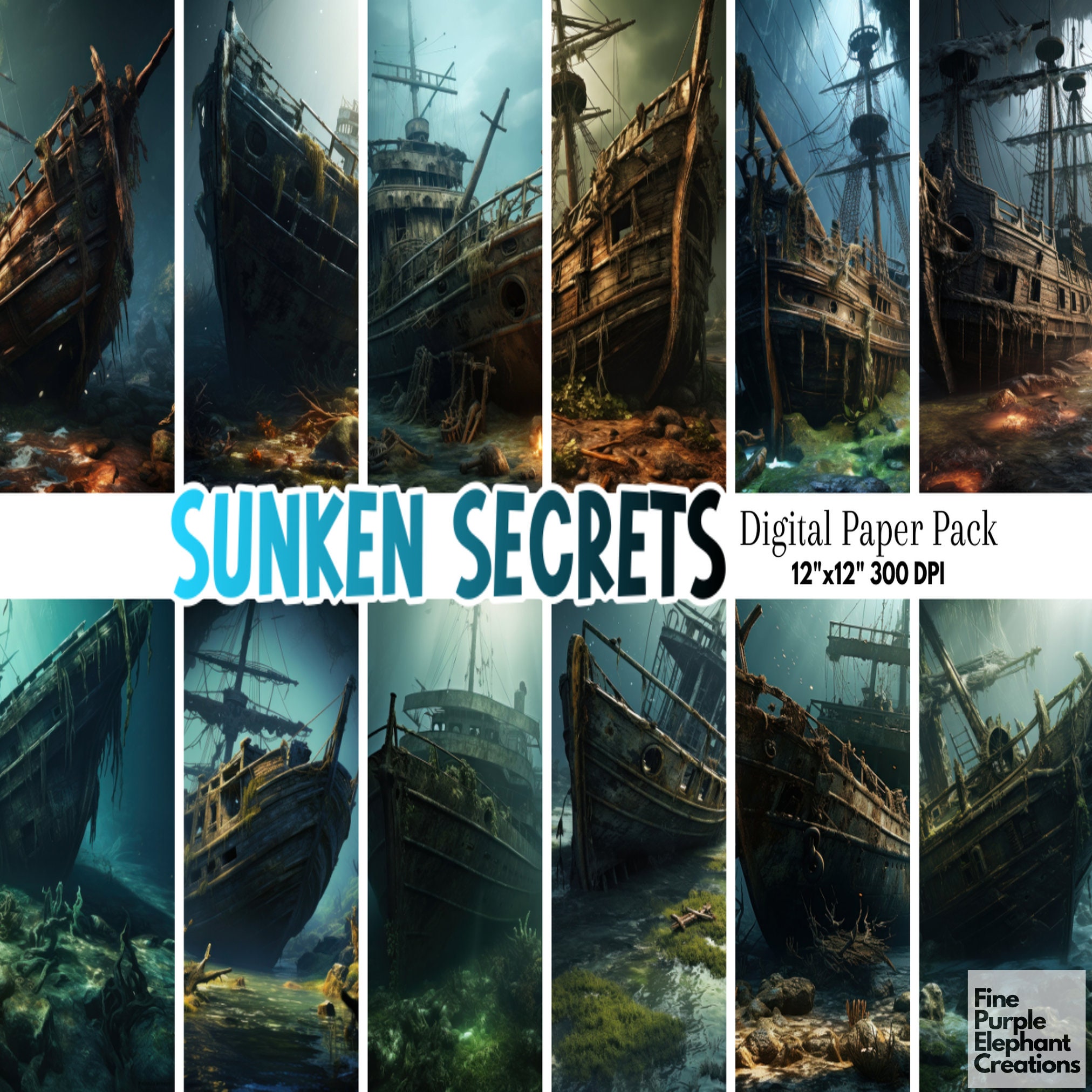 Sunken Ship Digital Paper | Halloween Sublimation | HD Scary Wallpaper ...