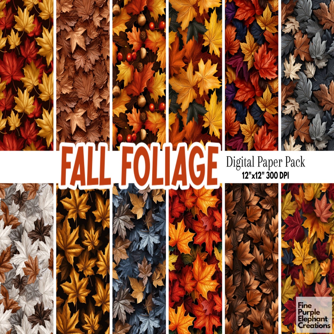 Fall Leaves Digital Paper | Fallen Maple Halloween Sublimation | HD ...