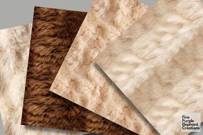 Neutral Fur Pelt Digital Paper | Wild Animal Hair Skin Texture ...