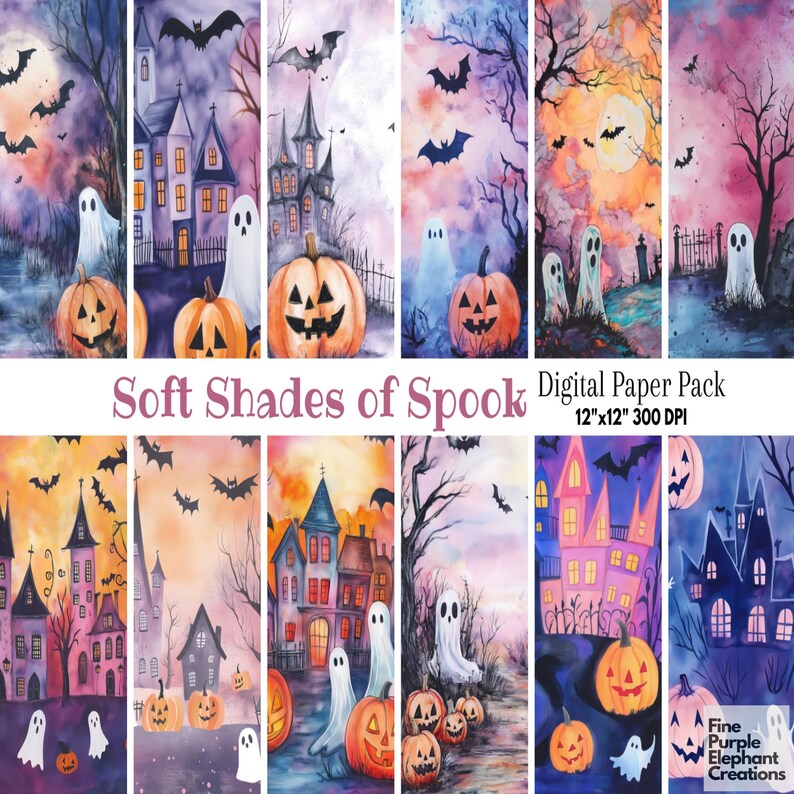 Pastel Ghost Digital Paper Halloween Sublimation HD Scary Wallpaper ...