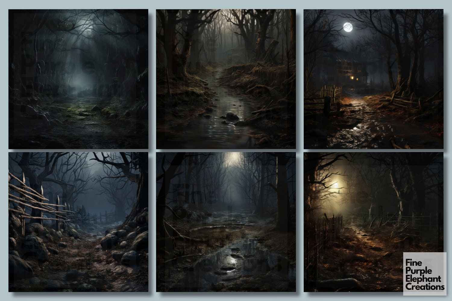 Haunted Woods Digital Paper | Halloween Sublimation | HD Scary ...