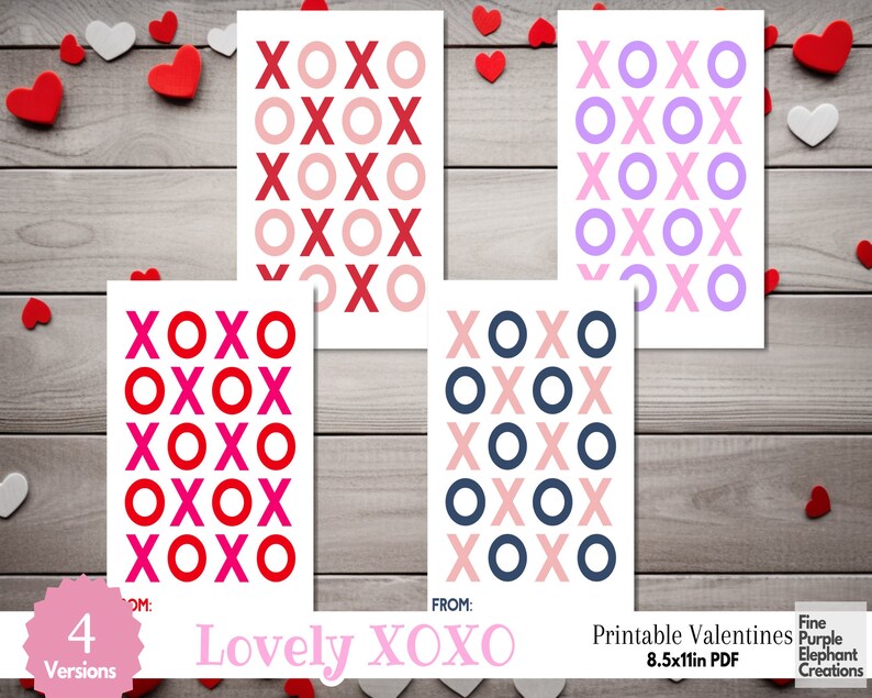 Printable Kids XOXO Valentine Digital Paper Card | School Classroom ...