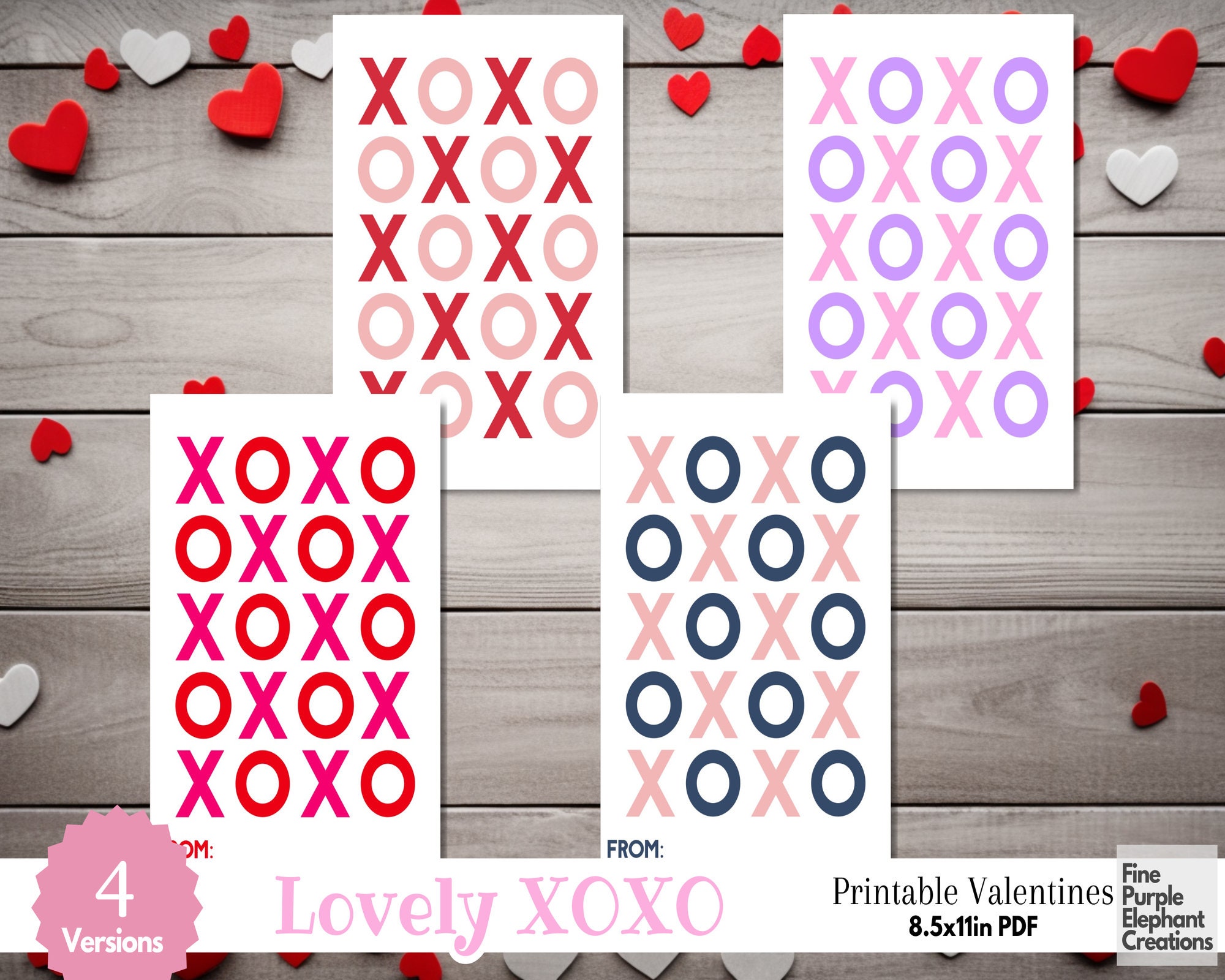 Printable Kids XOXO Valentine Digital Paper Card | School Classroom ...