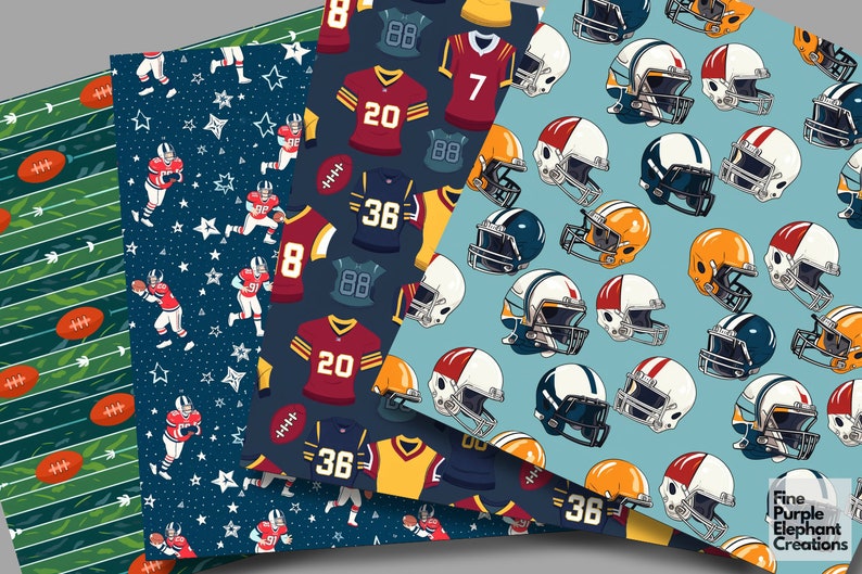 American Football Digital Paper | Game Day Scrapbook | Sports ...