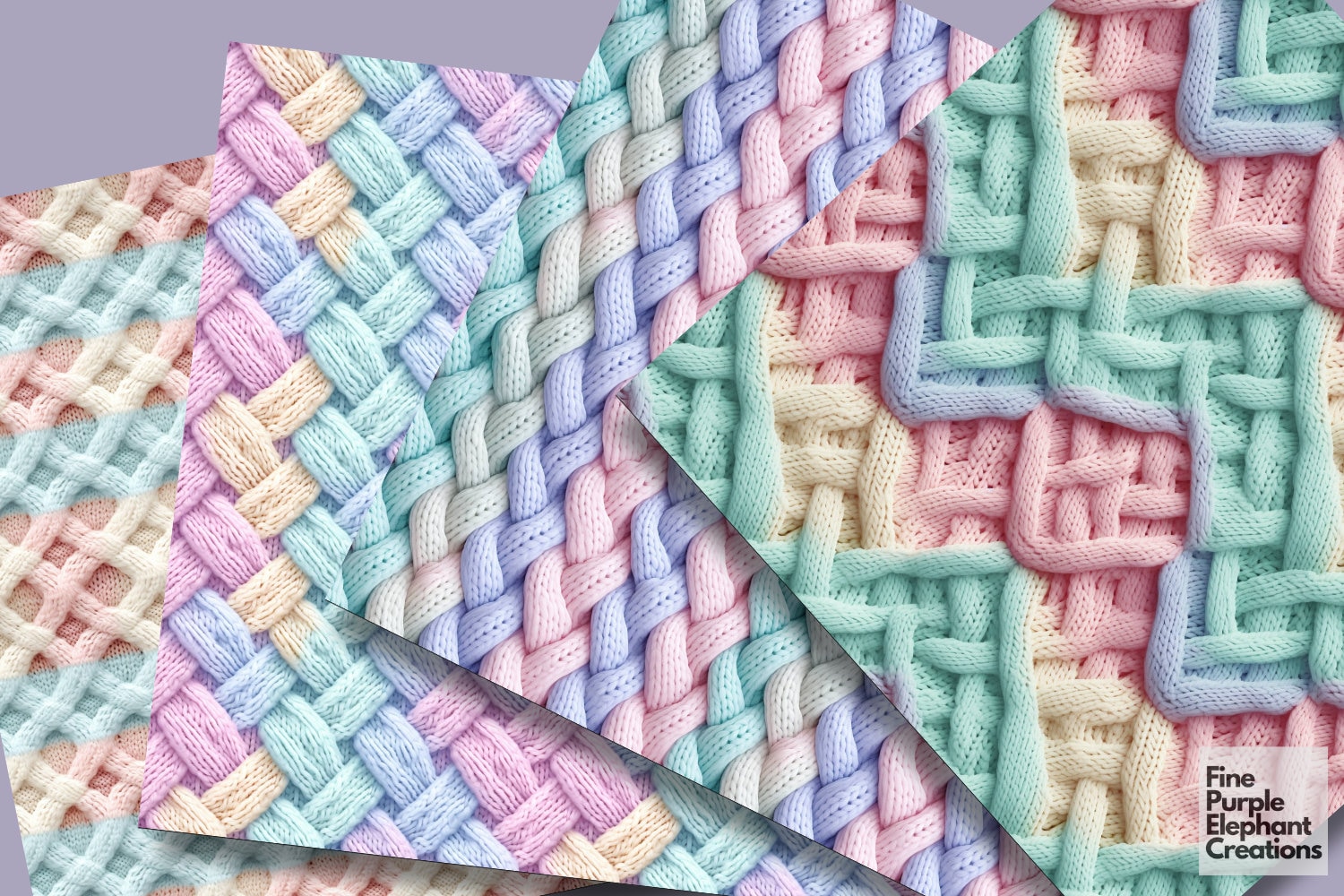Pastel Knit Digital Paper | Baby Pink Blue Yellow Stitched Fabric ...