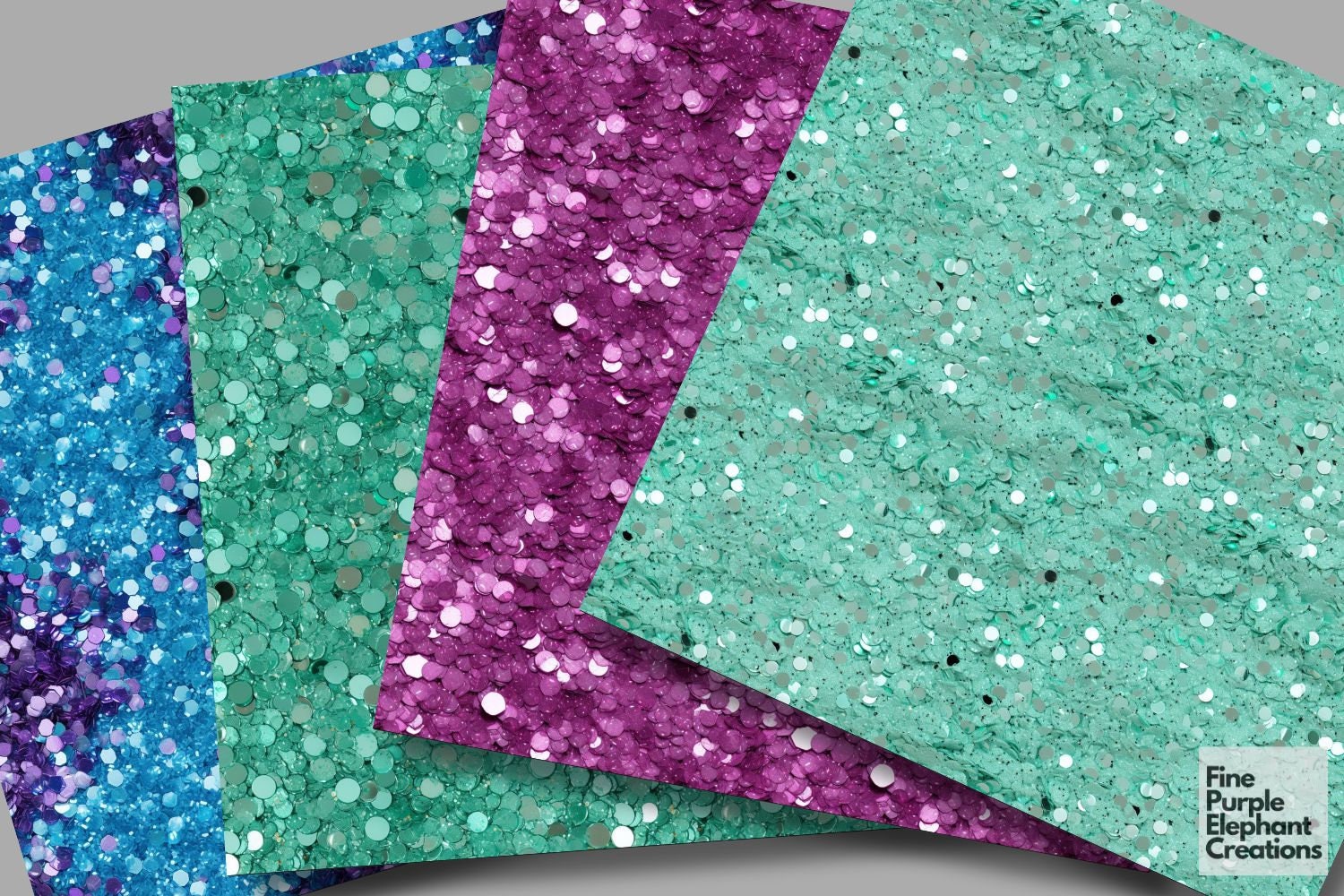 Chunky Mermaid Glitter Digital Paper | Bright Girls Unicorn Scrapbook ...