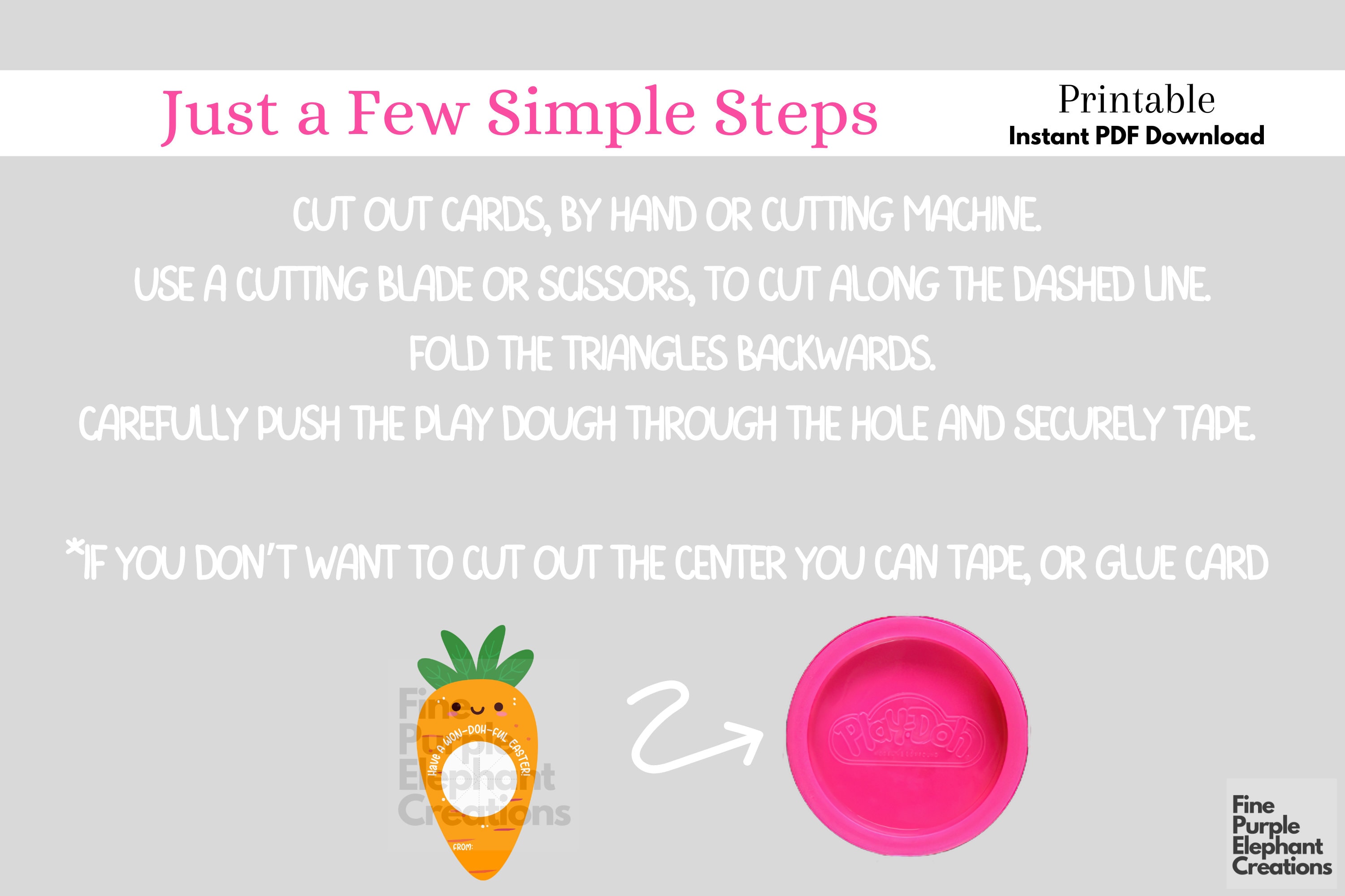 Printable Play Dough Easter Carrot Digital Paper Cards | Non-candy ...