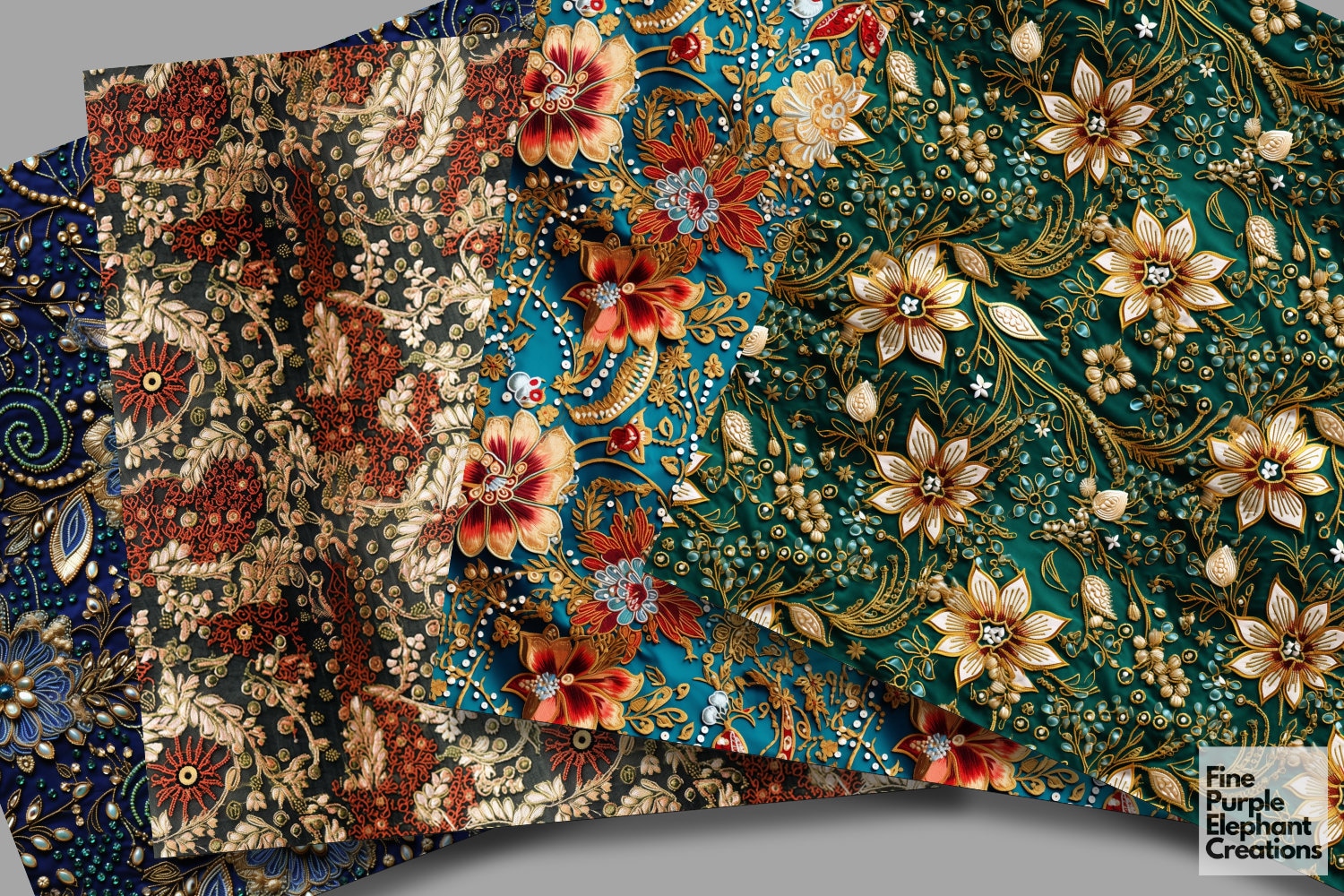 Elegant Indian Wedding Digital Paper | Pink Blue Beaded Sublimation ...