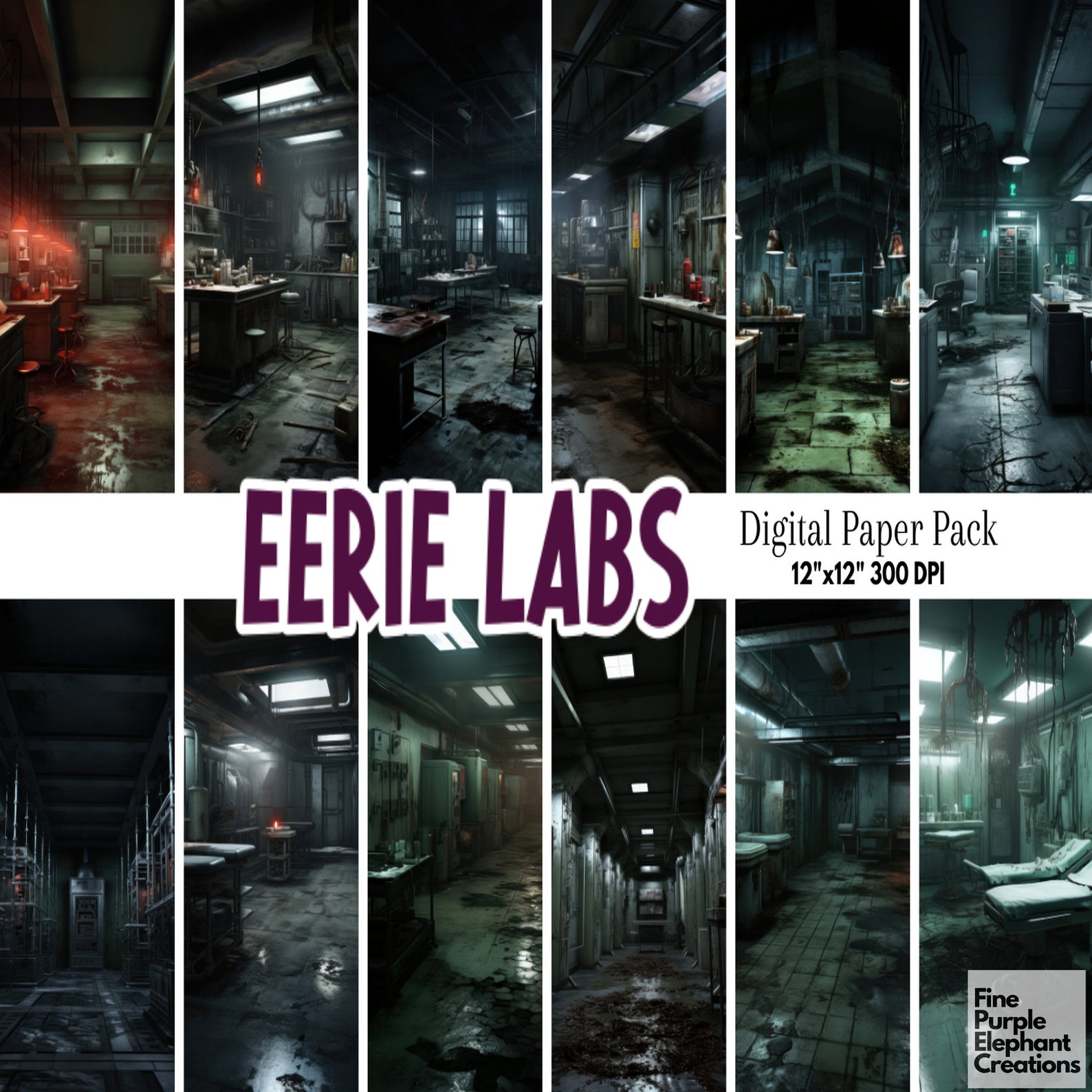 Horror Laboratory Digital Paper | Halloween Sublimation | HD Scary ...