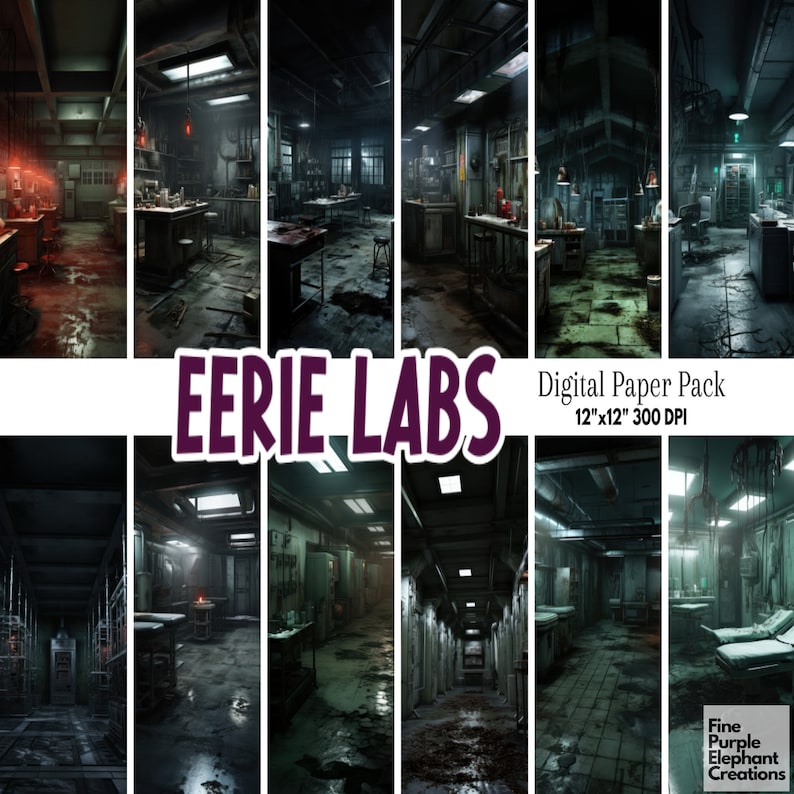 Horror Laboratory Digital Paper | Halloween Sublimation | HD Scary ...