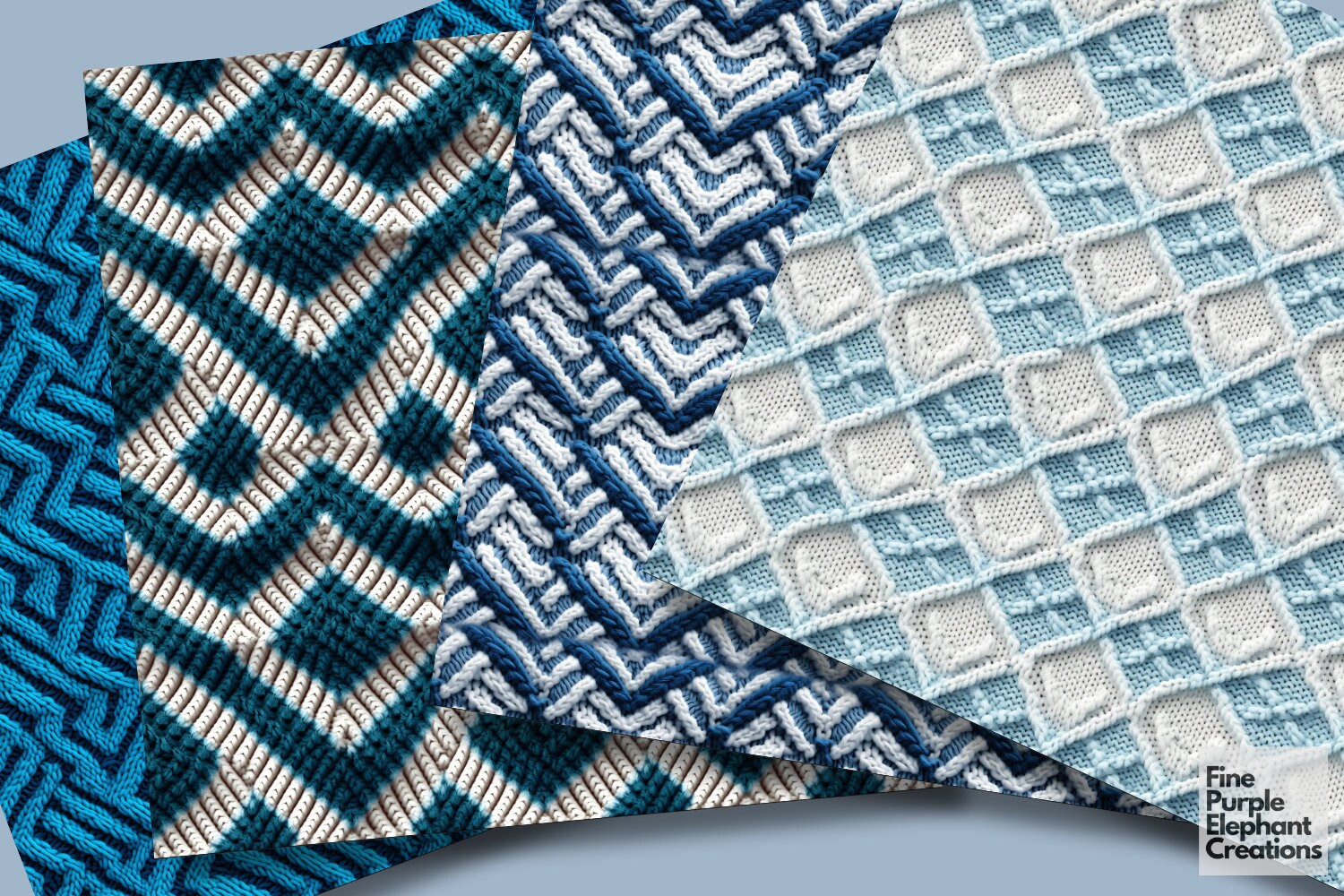 Blue White Knit Digital Paper | Nordic Bohemian Fair Isle Fabric ...