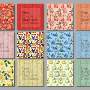 Farmhouse Fruit Digital Paper | Summer Themed Scrapbook Country Colored ...