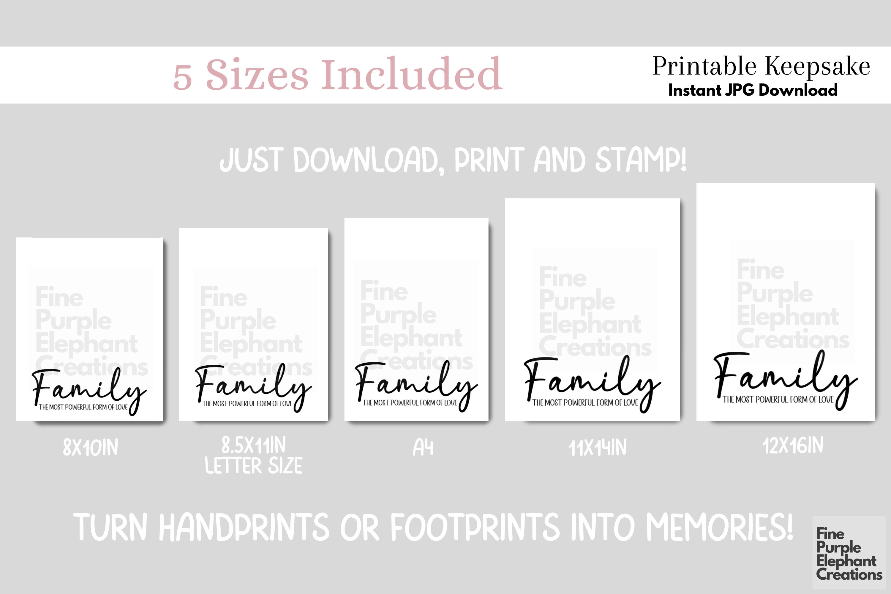 Custom Family Love Support Handprint Digital Art Print | Mother Father ...