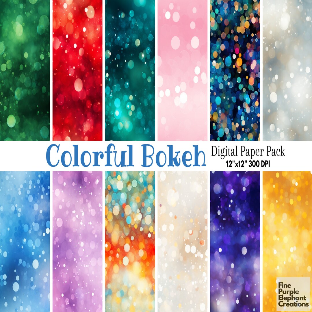 Colorful Dot Bokeh Texture Digital Paper | Glam Glitter Shimmer ...