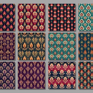 Ornamental Indian Silk Digital Paper | Paisley Mandala Tapestry ...
