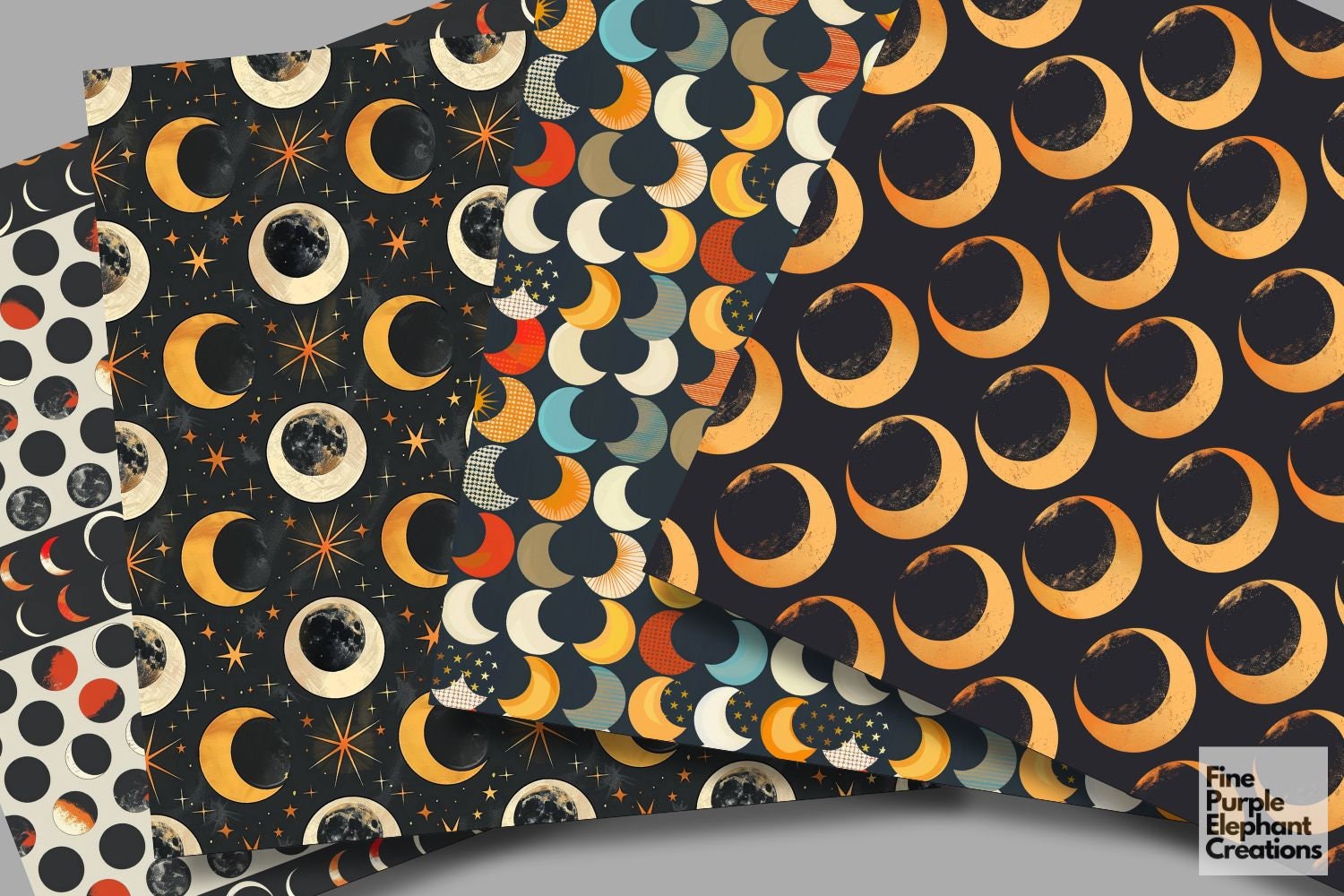 Ancient Total Solar Eclipse Digital Paper for Scrapbooking - Etsy