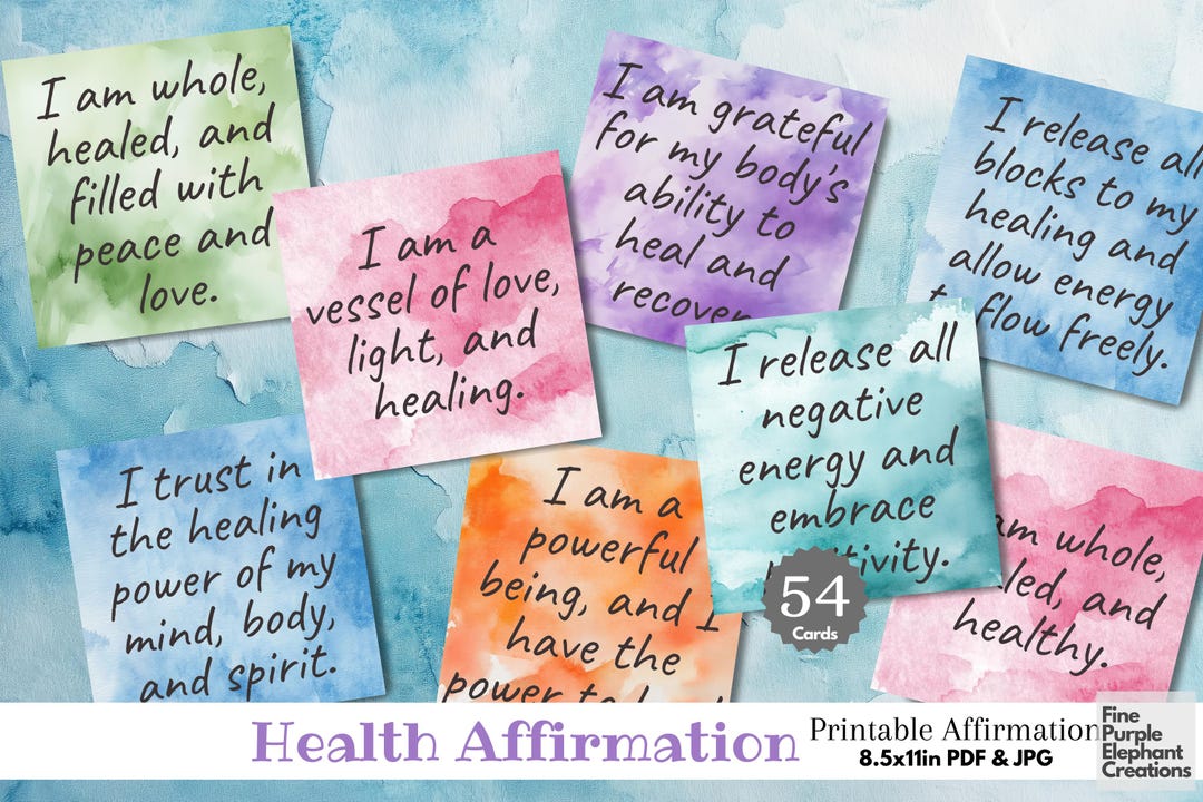 Watercolor Daily Positive Recovery Affirmation Cards Digital Printable ...