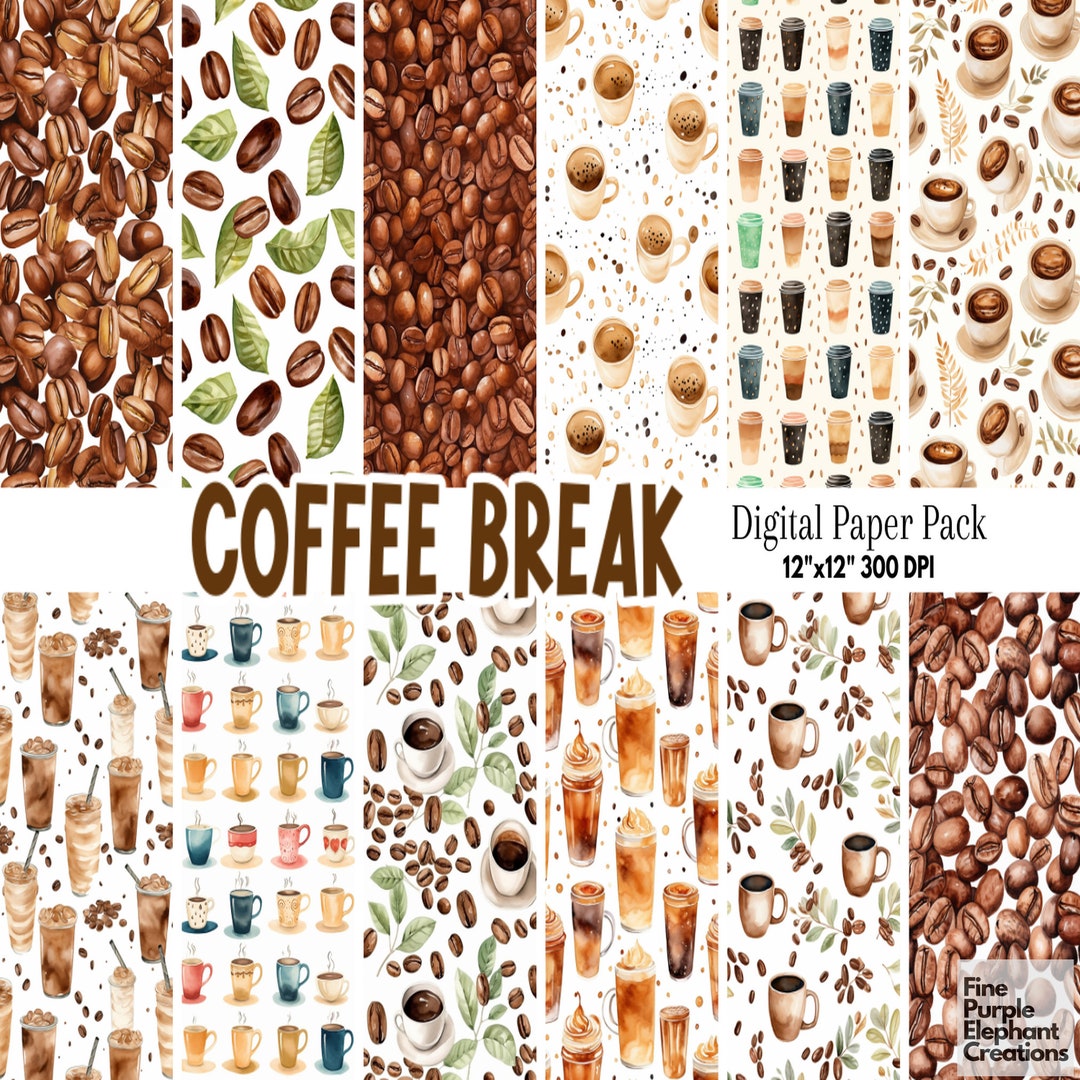 Coffee Bean Digital Paper | Cafe Latte Sublimation | Cozy Warm Fall ...