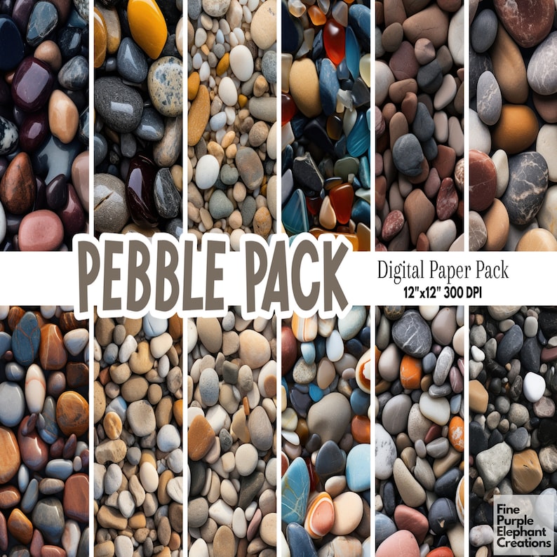 Pebble Digital Paper | Rocky Beach Backdrop | Smooth Beautiful Stones ...