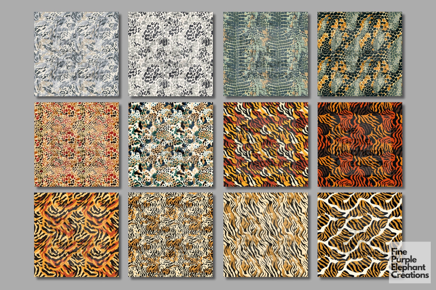 Animal Print Digital Paper | Abstract African Safari Wildlife ...
