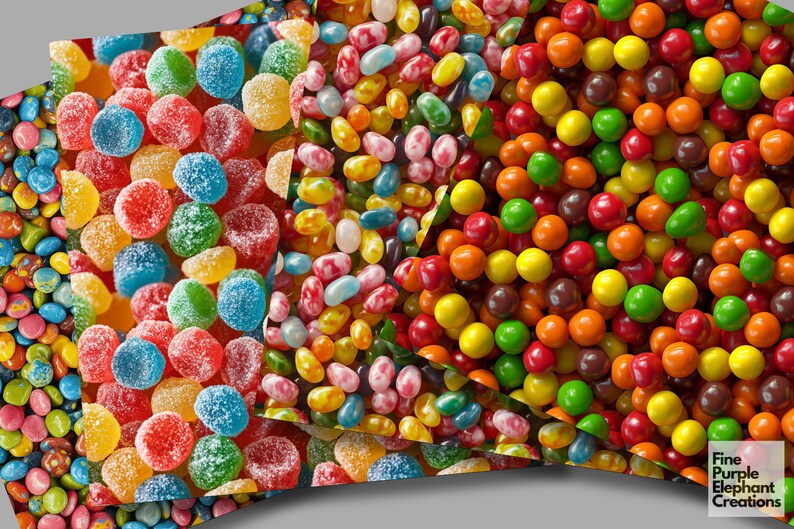 Candy Textures Digital Paper | Printable Party Cake Sweets Scrapbook ...