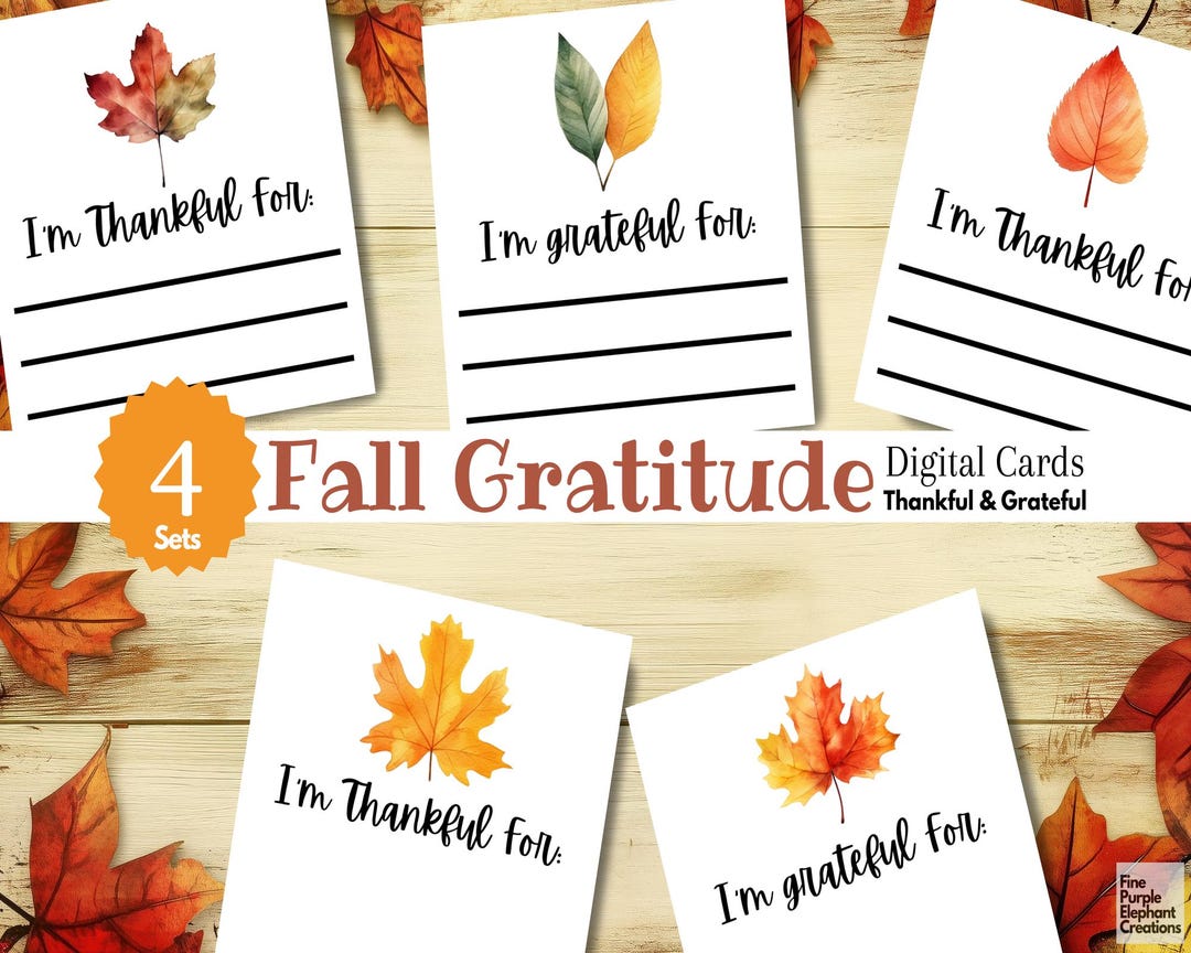 Printable Thanksgiving Thankful Card | Digital I Am Grateful for Tag ...