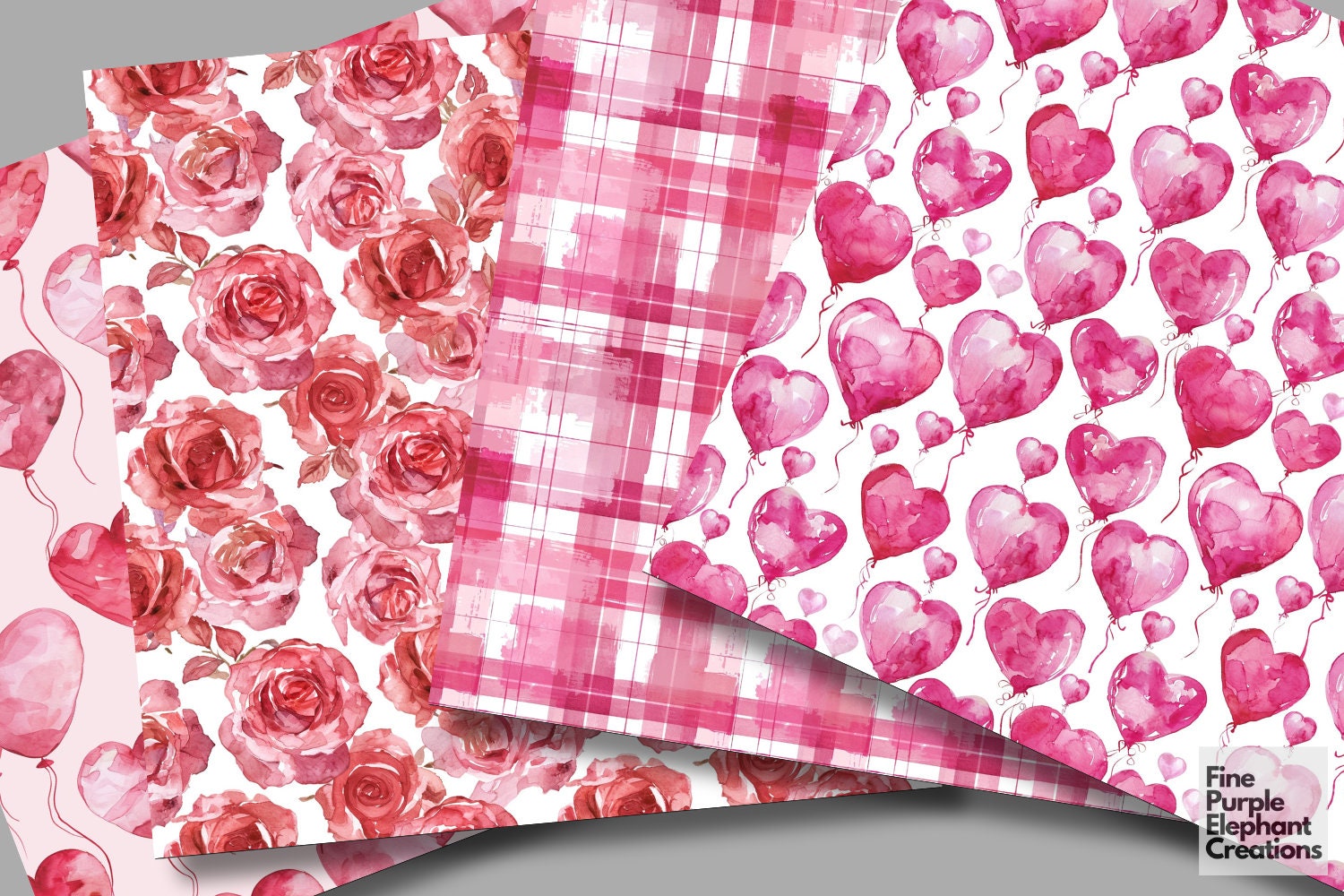 Cute Pink Valentine Digital Paper | Printable Heart Scrapbook ...