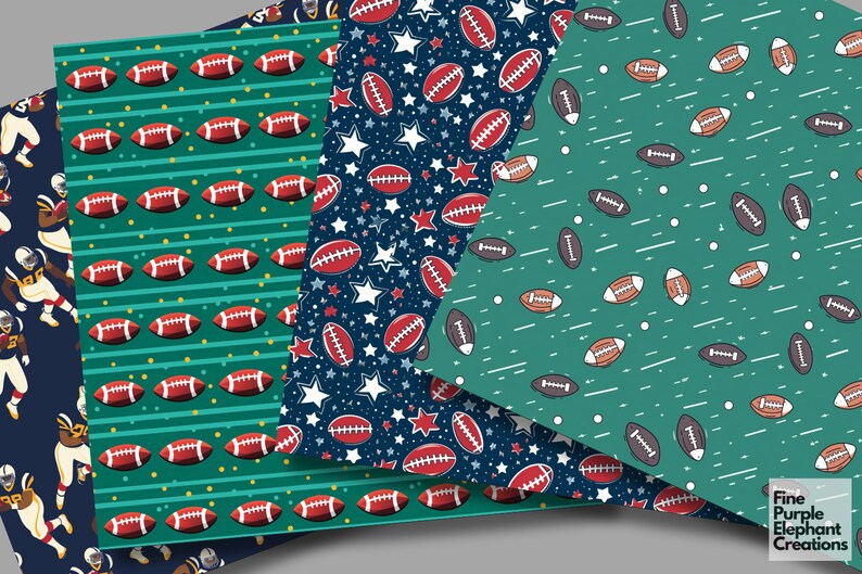American Football Digital Paper Game Day Scrapbook Sports Sublimation ...