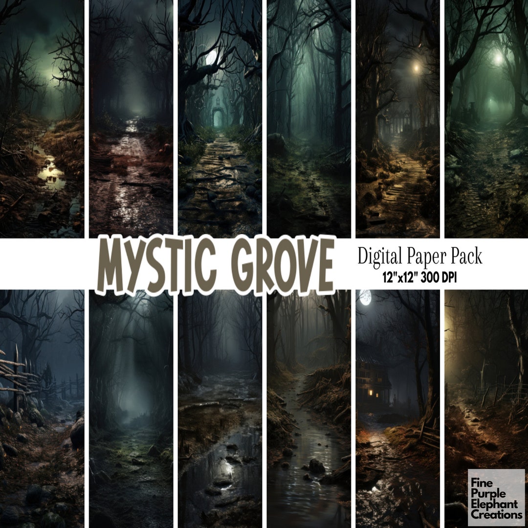 Haunted Woods Digital Paper | Halloween Sublimation | HD Scary ...
