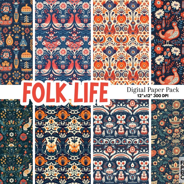 Folk Art Card - Etsy