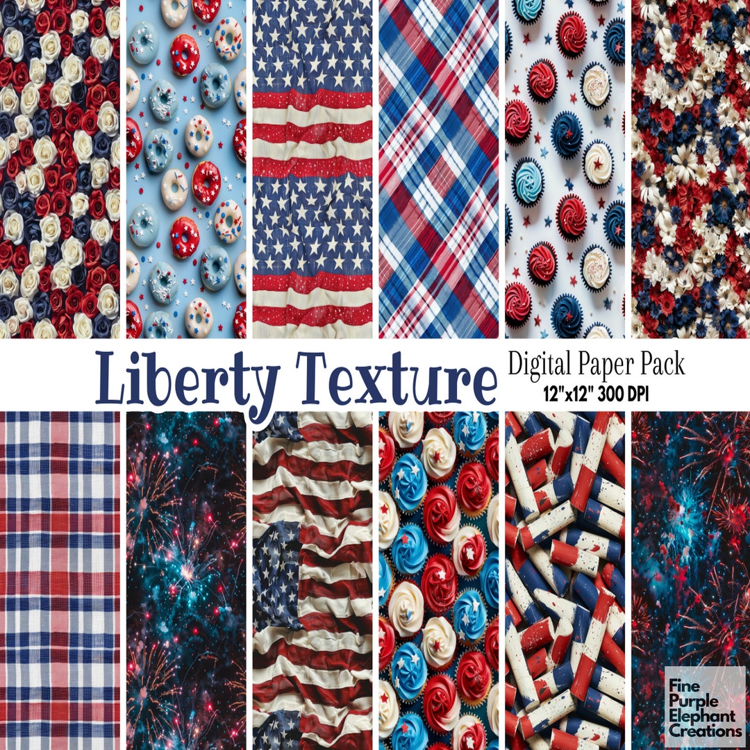 4th of July Texture Digital Paper - Patriotic American Independence ...