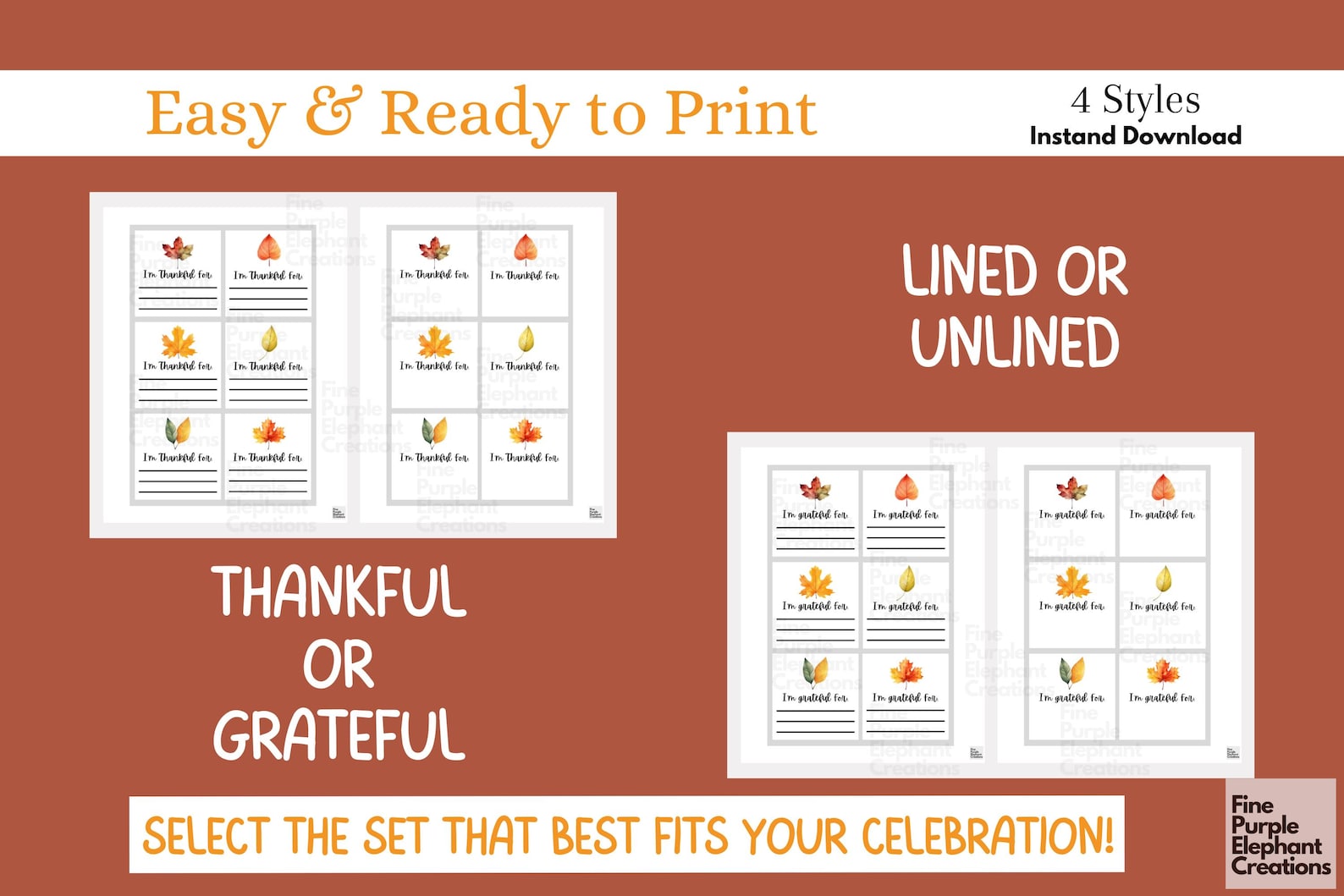 Printable Thanksgiving Thankful Card | Digital I Am Grateful for Tag ...
