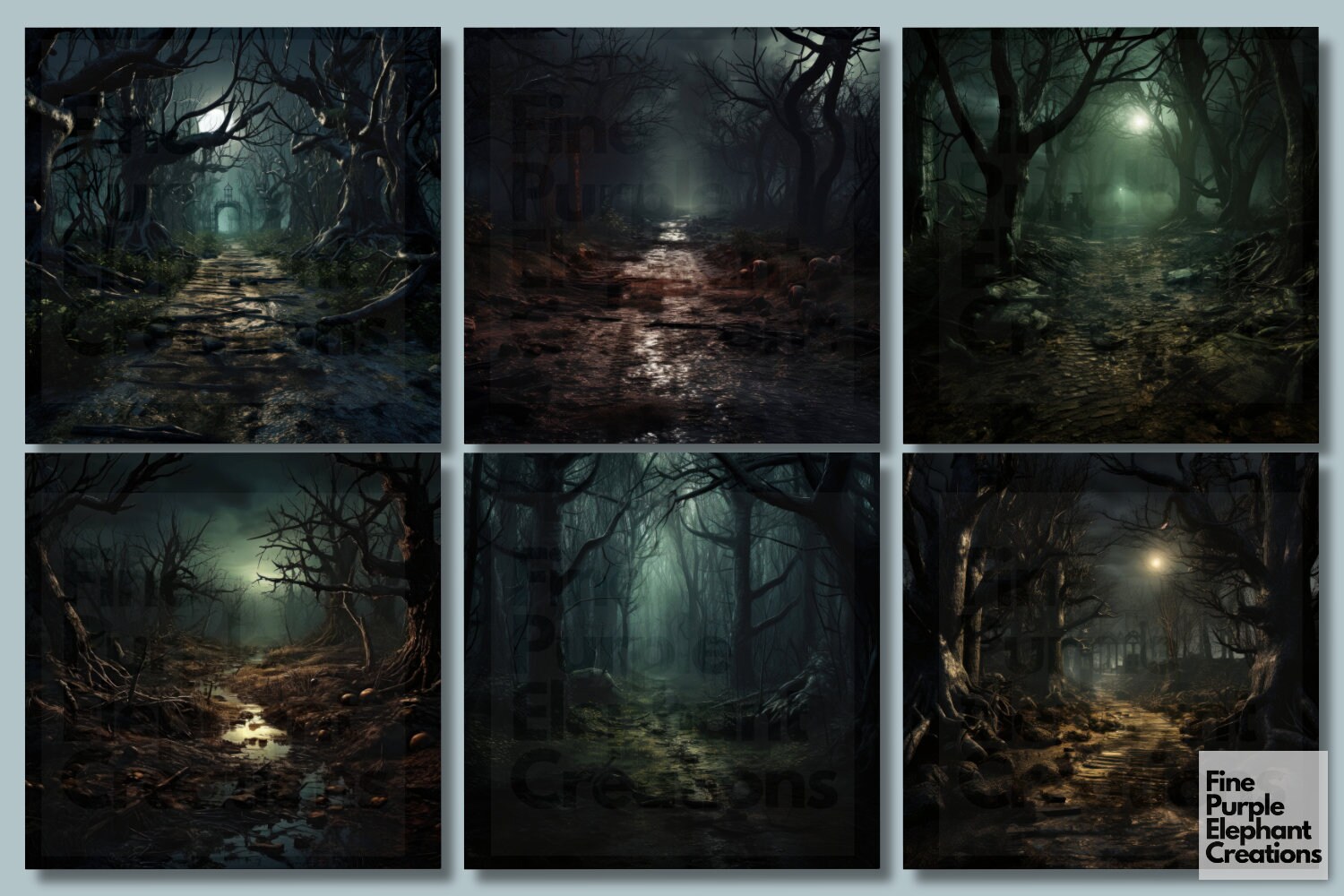 Haunted Woods Digital Paper | Halloween Sublimation | HD Scary ...