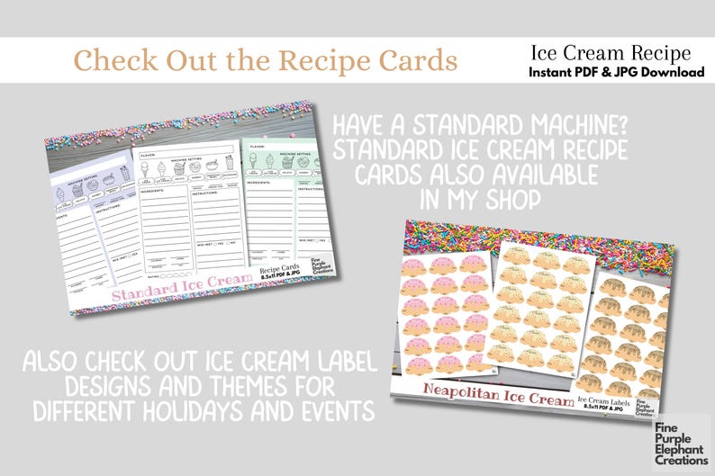 Deluxe Ice Cream Machine Recipe Journal Digital Printable PDF ...